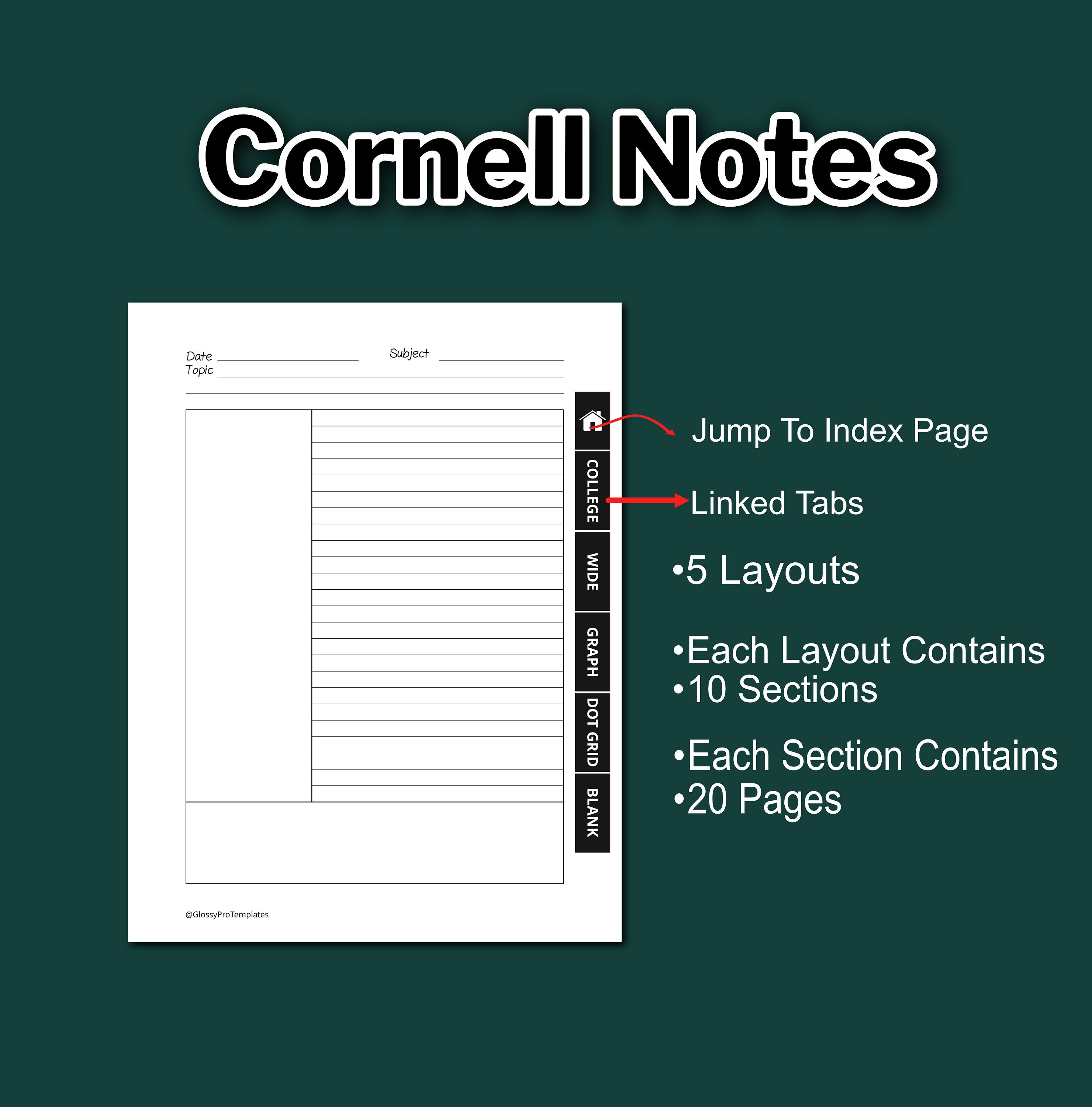 BOOX Note Air 3 C Cornell Notes, Note Taking Templates for Boox Note ...