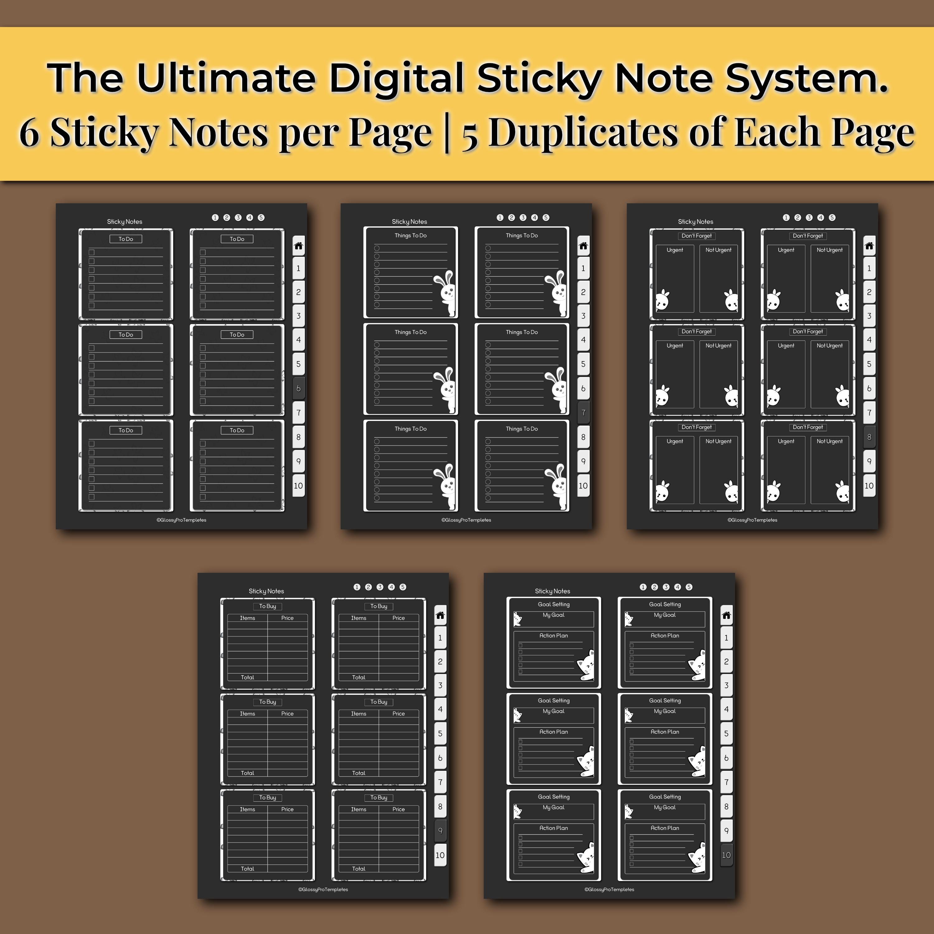 Custom Sticky Notes for SUPERNOTE With Hyperlinks | Sticky Notes Light ...