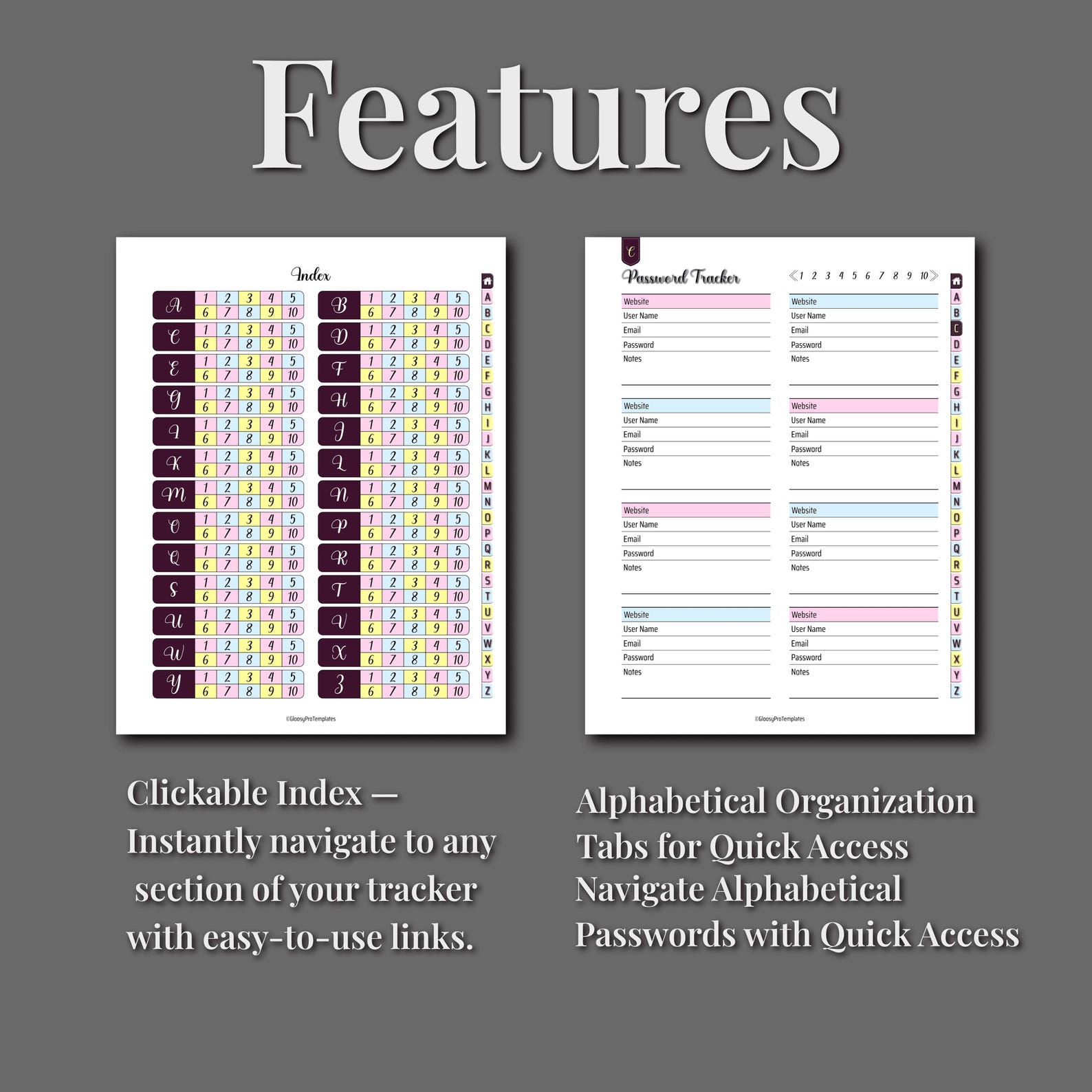 Digital Password Tracker Template for BOOX Note Air 3 C ...