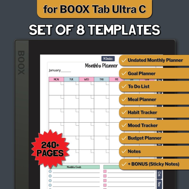 Ultimate Planner Bundle for BOOX Tab Ultra C, Productivity Planner Set ...