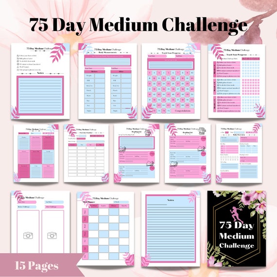 75 Day Medium Challenge Tracker Bundle 75 Day Challenge - Etsy