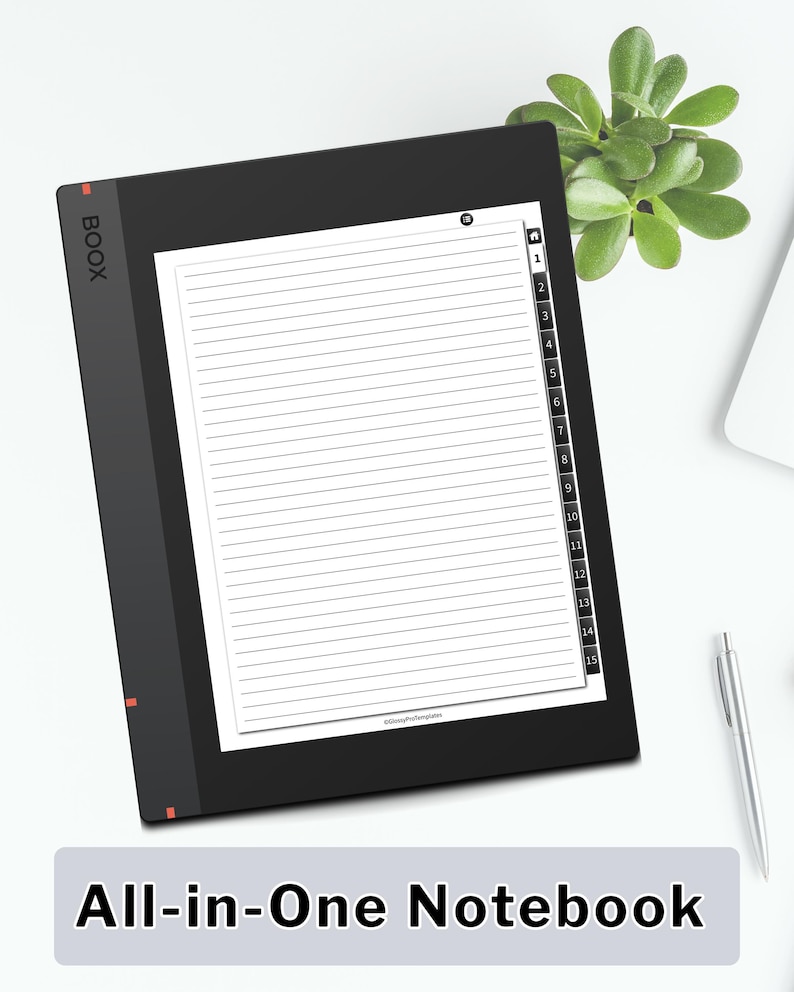 Digital Notebook for Boox Note Air 3C 4C 5C | 15 Hyperlinked Templates ...