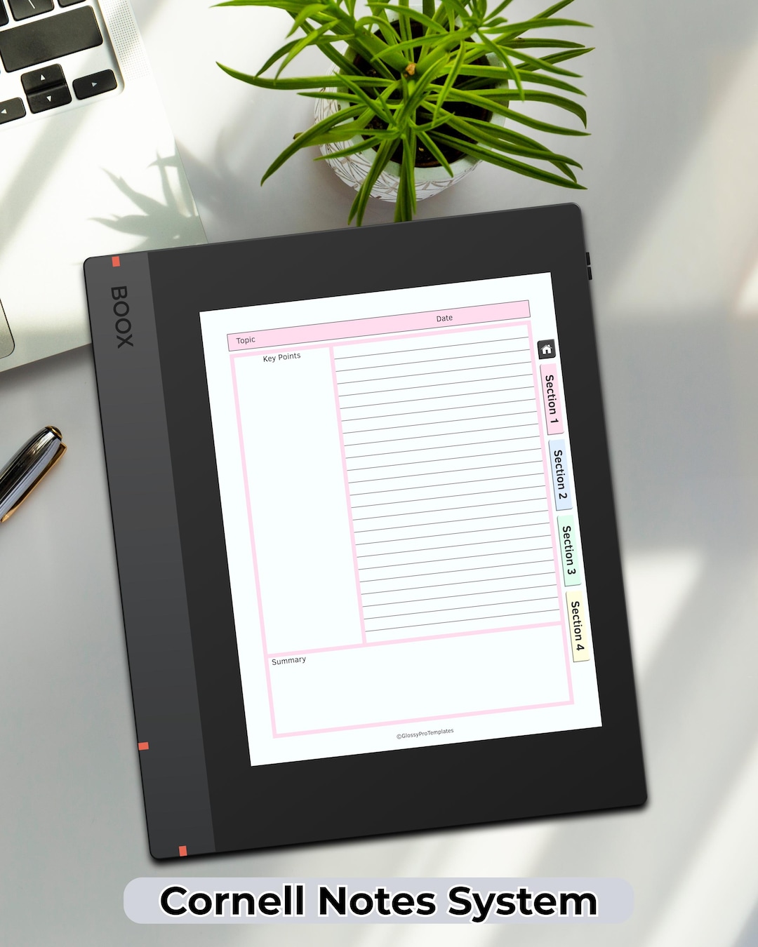 Digital Cornell Notes Template for BOOX Note Air 3C 4C 5C | Hyperlinked ...