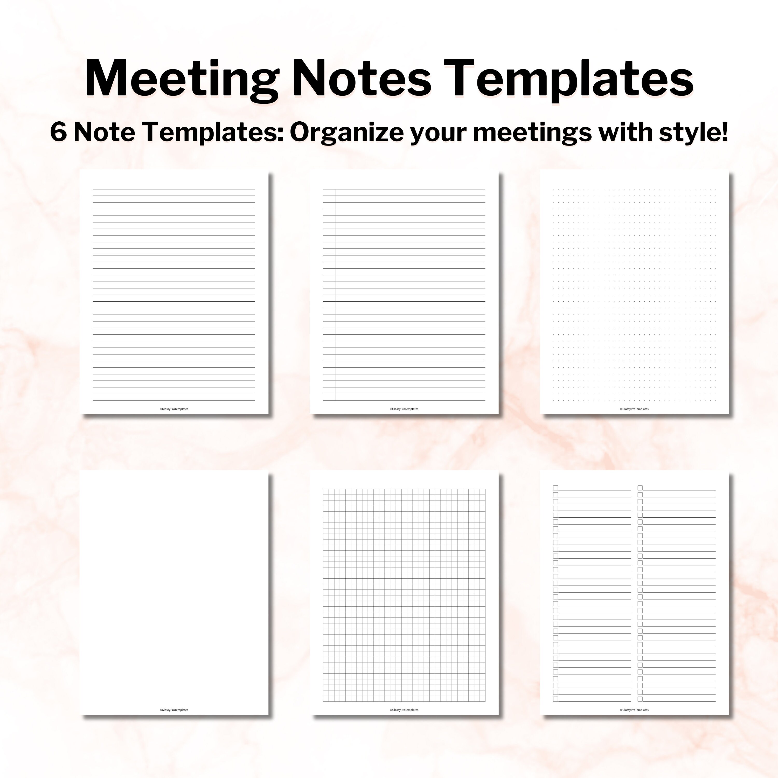 Printable Meeting Notes Template, Meeting Minutes Templates, Meeting ...