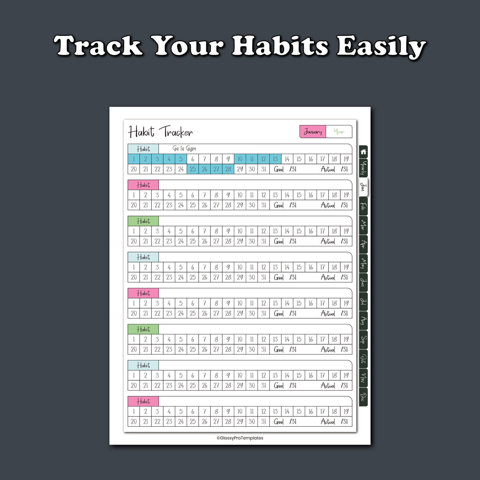 Habit Tracker for BOOX Tab Ultra C, Digital Habit Tracker, Templates ...