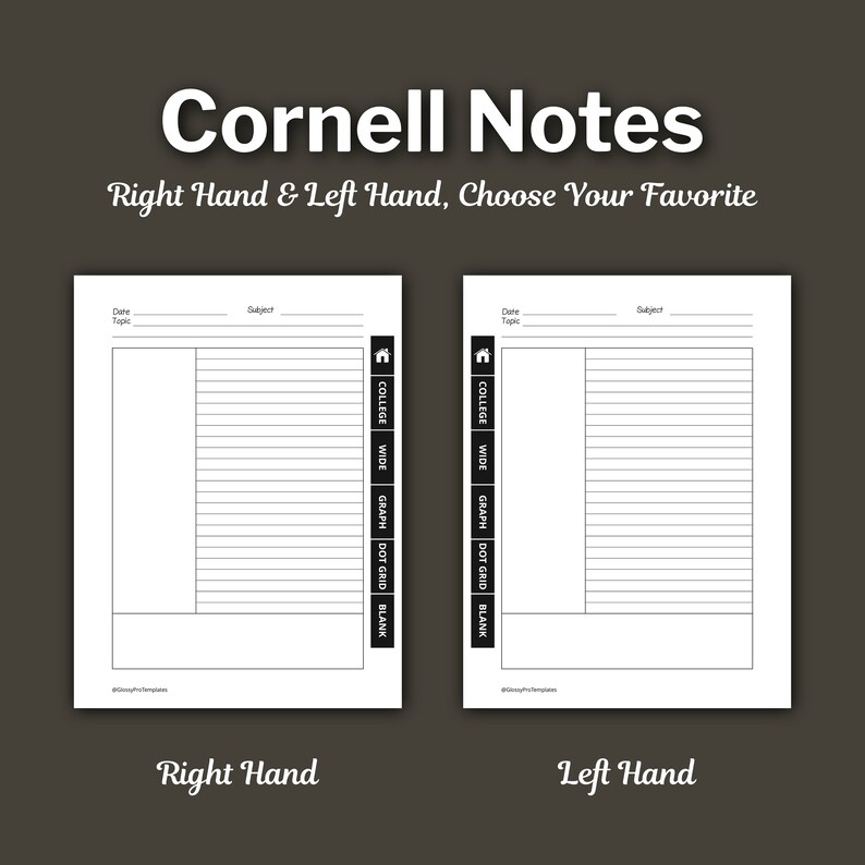 SUPERNOTE Cornell Note Taking Note Taking Templates - Etsy