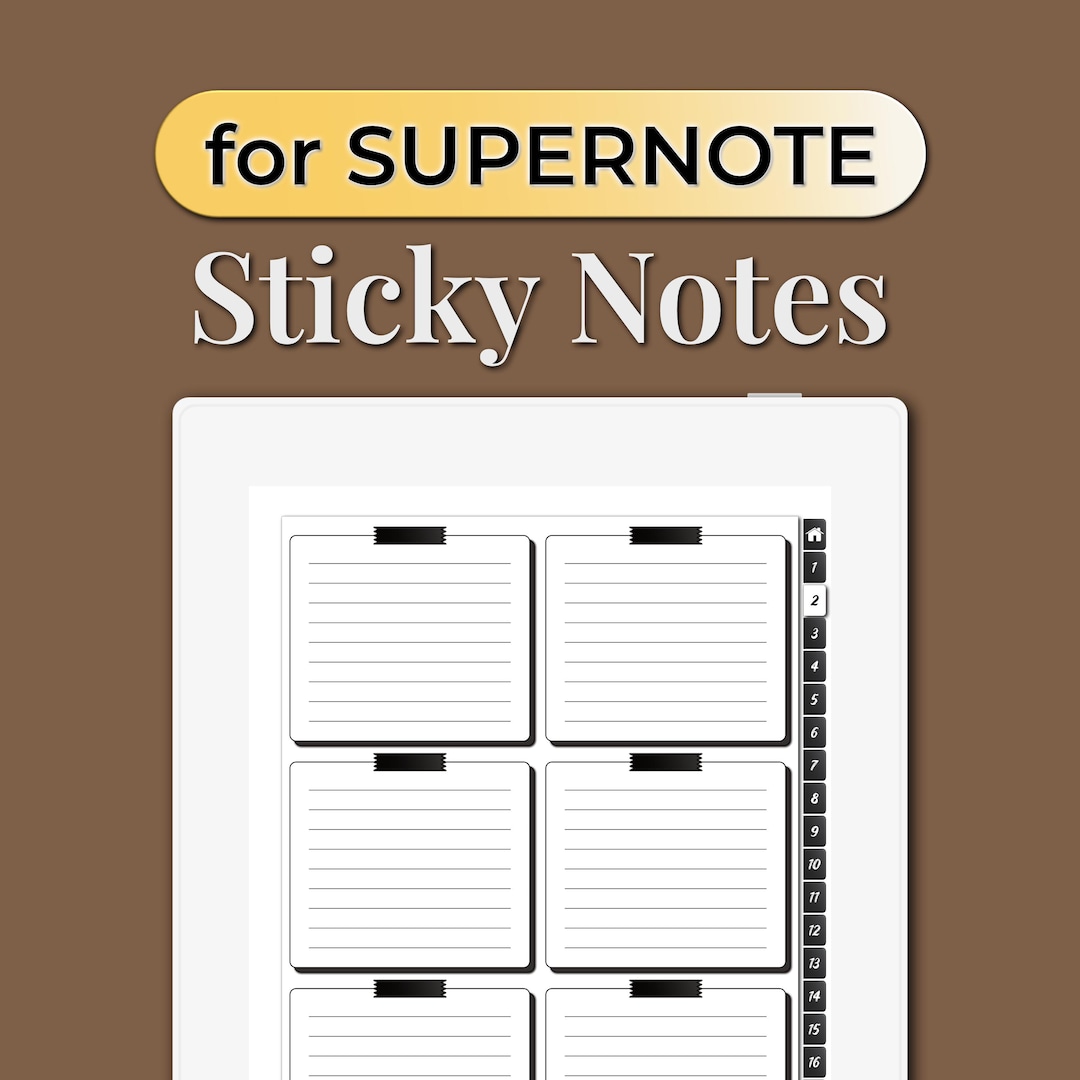 Custom Sticky Notes for SUPERNOTE | 120 Linked Sticky Notes PDF ...