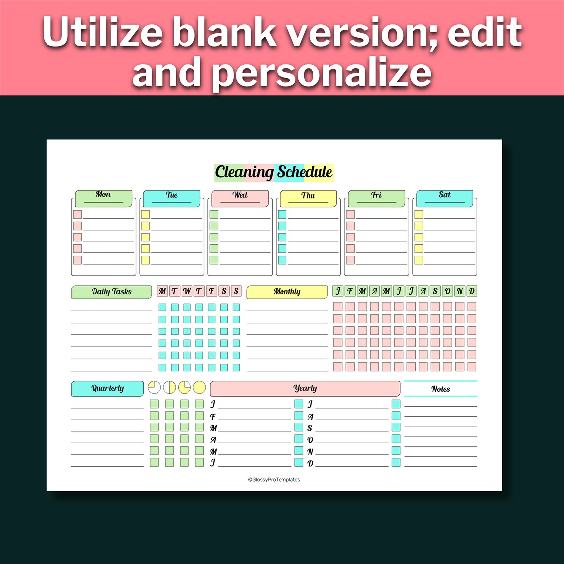 Editable Cleaning Routine Planner, Printable Cleaning Schedule ...