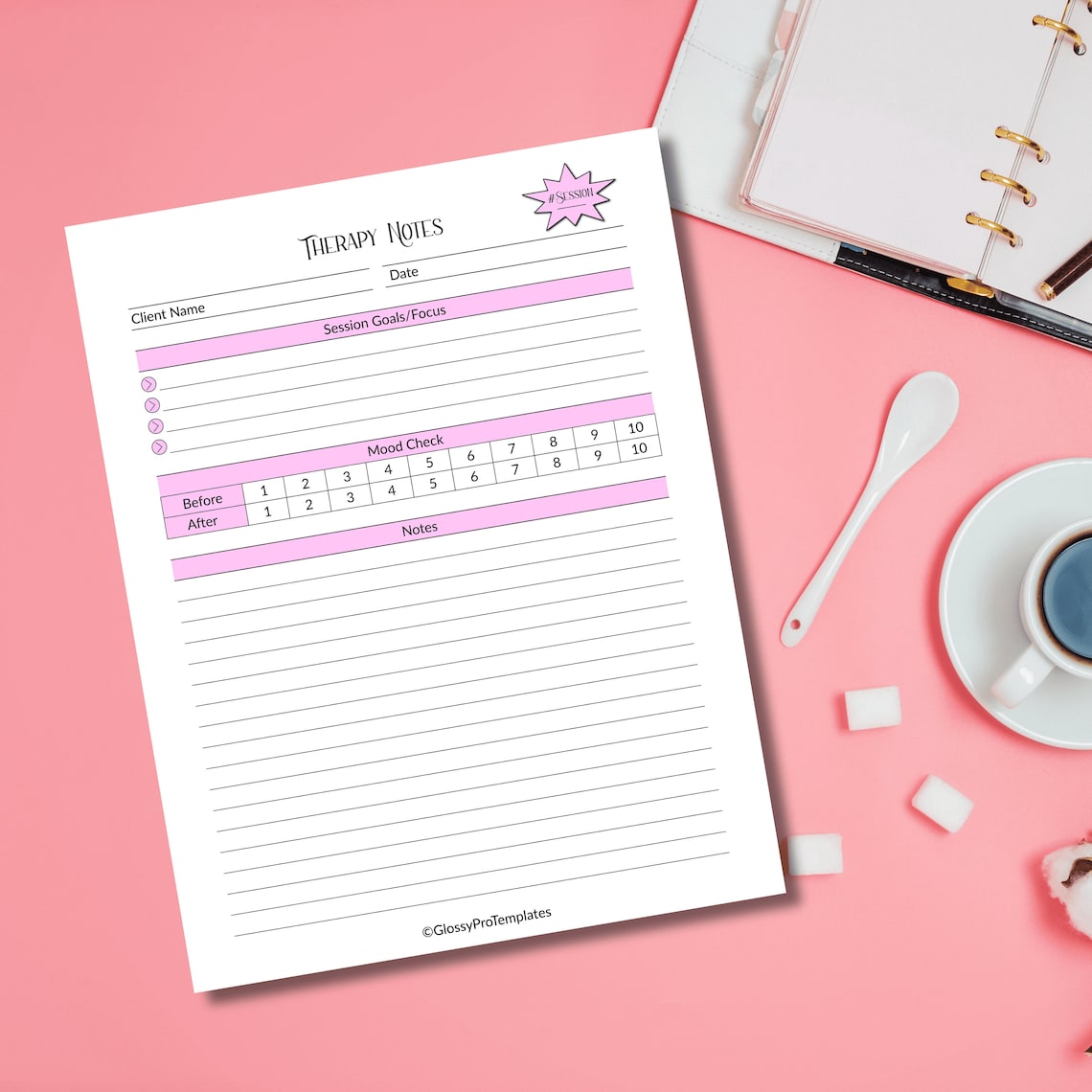 Printable Therapy Notes, Therapy Notes, Therapy Note Worksheets, A4 & U ...