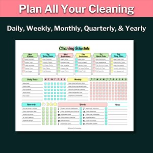 Editable Cleaning Routine Planner, Printable Cleaning Schedule ...