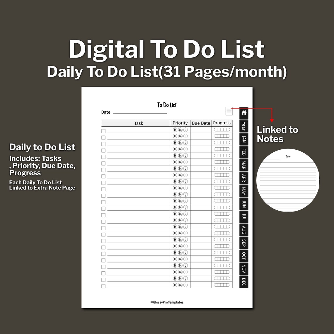 To Do List for SUPERNOTE, to Do List Templates, Daily to Do List ...