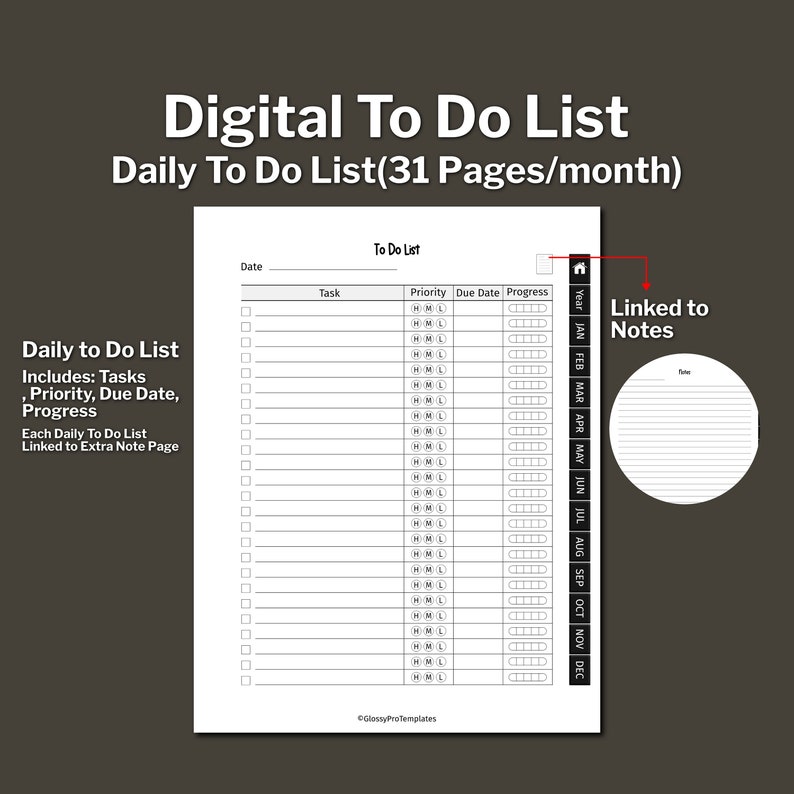 To Do List for SUPERNOTE, to Do List Templates, Daily to Do List ...