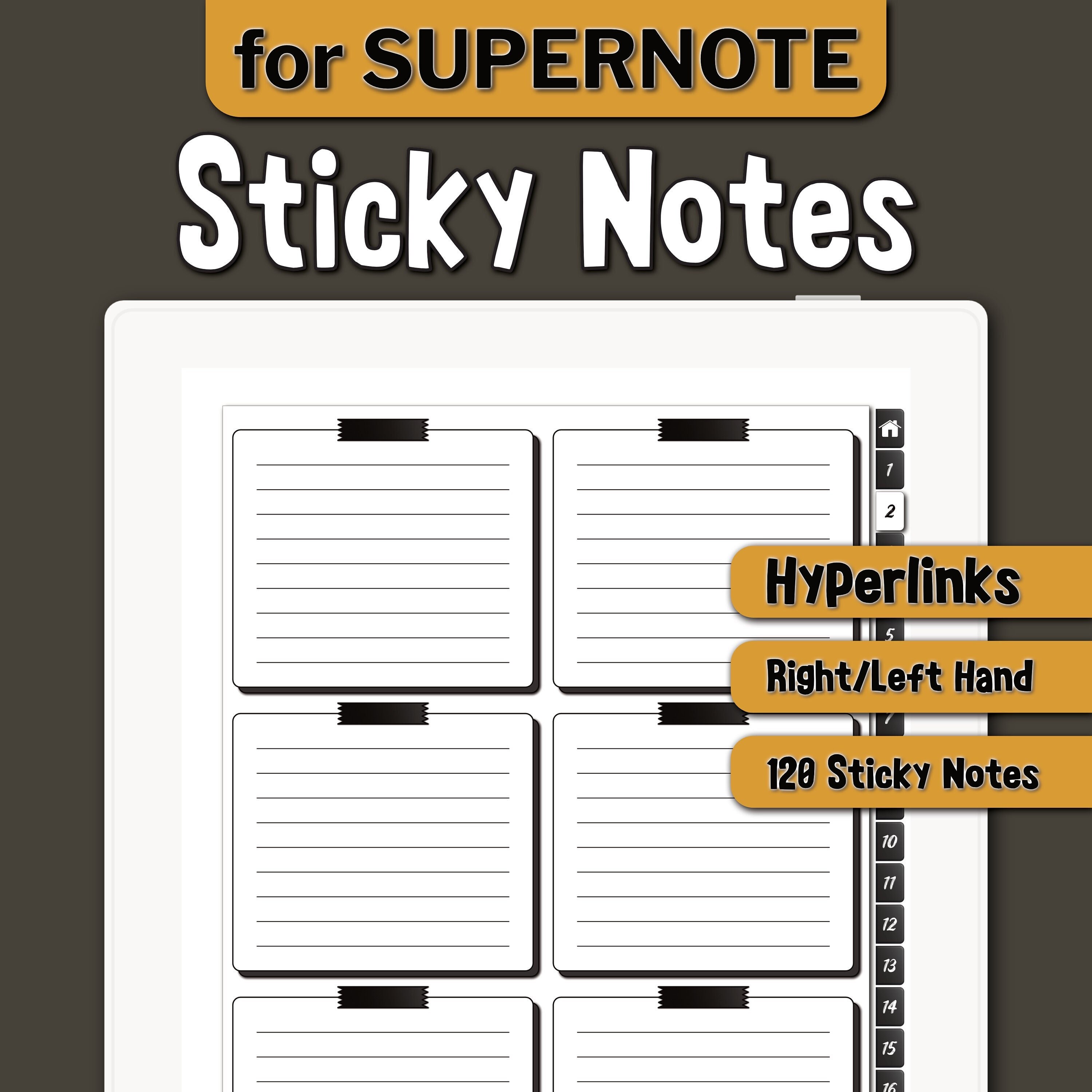 Custom Sticky Notes for SUPERNOTE, Templates for Supernote, Digital ...