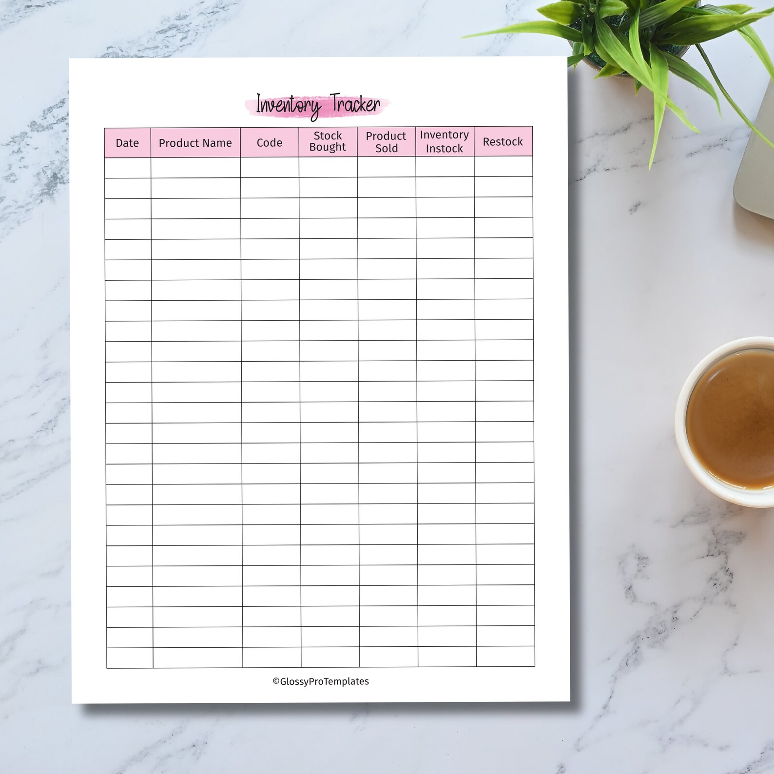 Colorful Printable Inventory Tracker, Editable Inventory Management Log ...