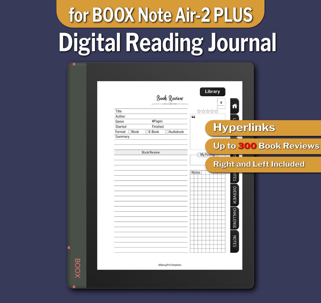 BOOX Note Air-2 Plus Reading Journal, Digital Reading Journal for Boox ...
