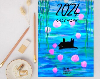 Cat Wall Calendar 2024 Printable Calendar Funny Calendar - Etsy