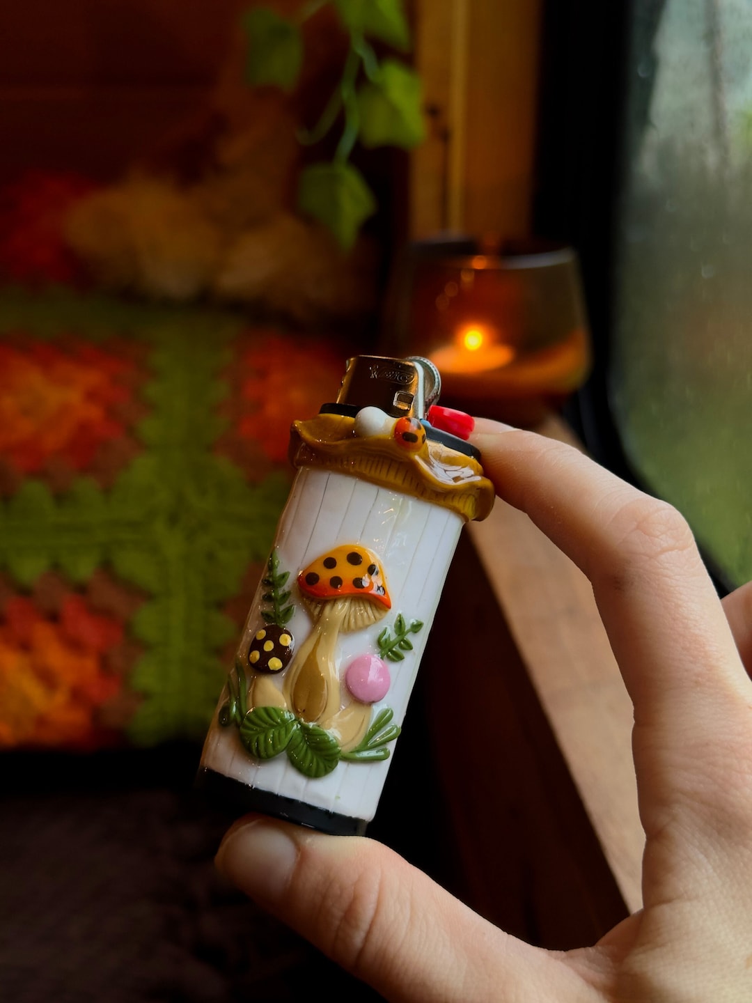 70’s Merry Mushroom Lighter Case, Merry Mushroom Canister, Lighter Case ...