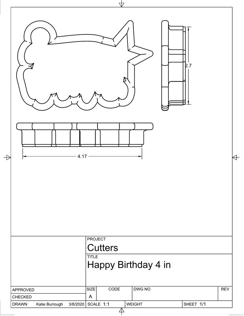 Happy Birthday Plaque Cookie Cutter - Etsy