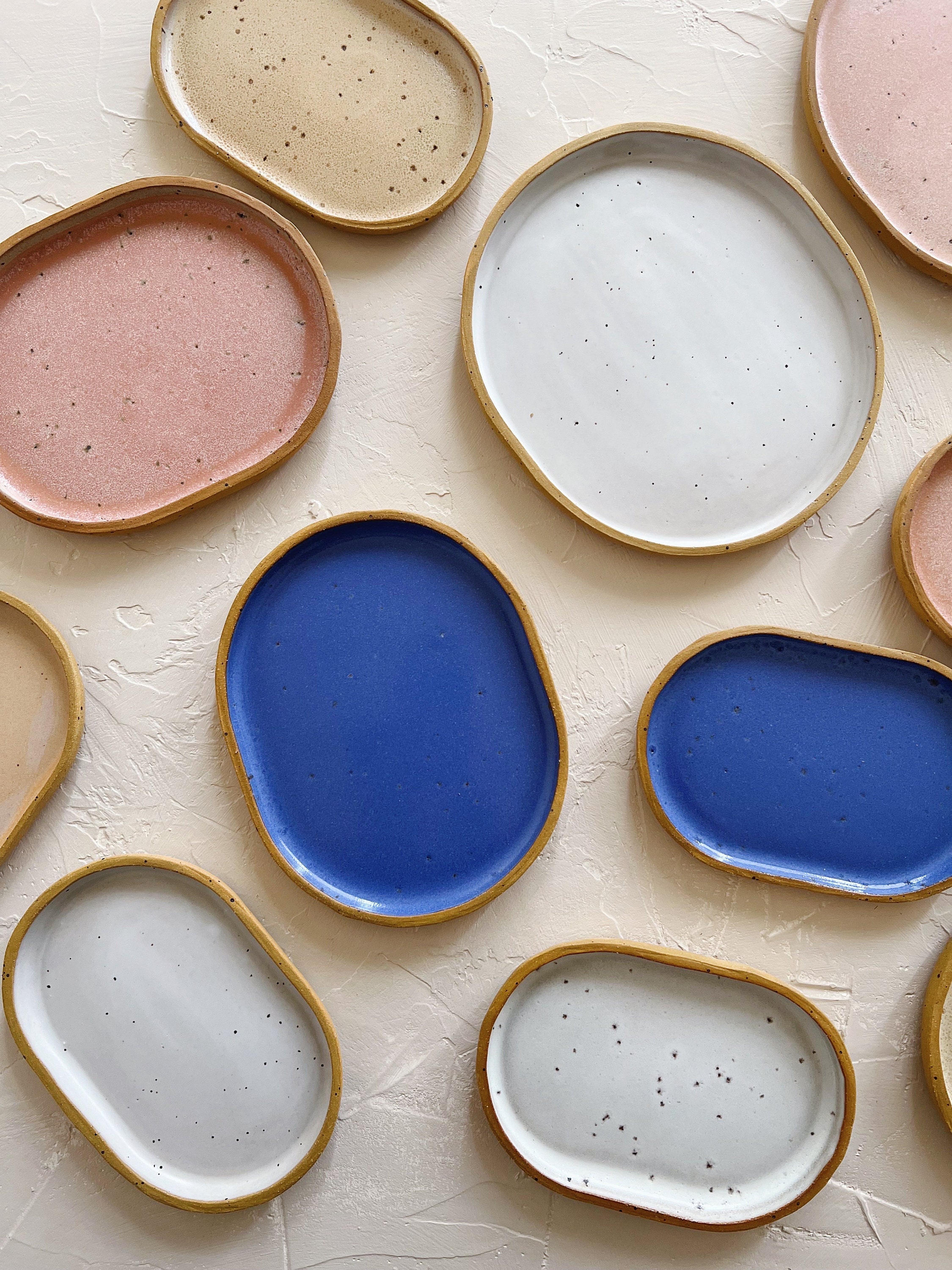 Handmade Oval Tray Ceramic Tray Decorative Tray Stoneware Vanity Tray ...