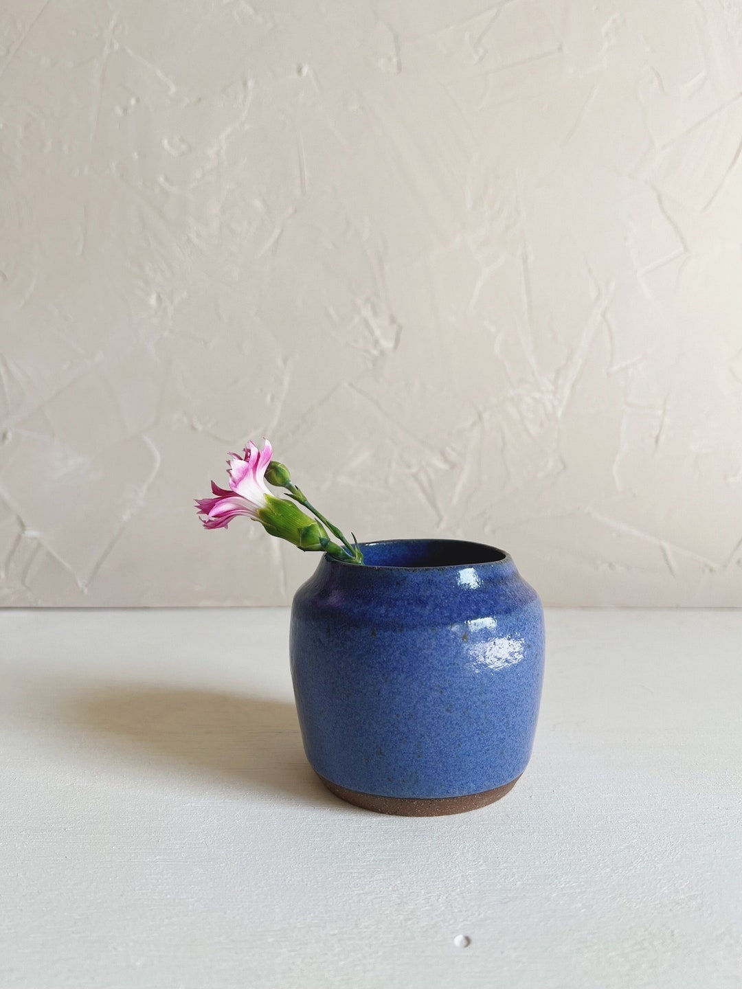 Blue Ceramic Bud Vase Handmade Stoneware Vase Ceramic Navy Blue Vase ...