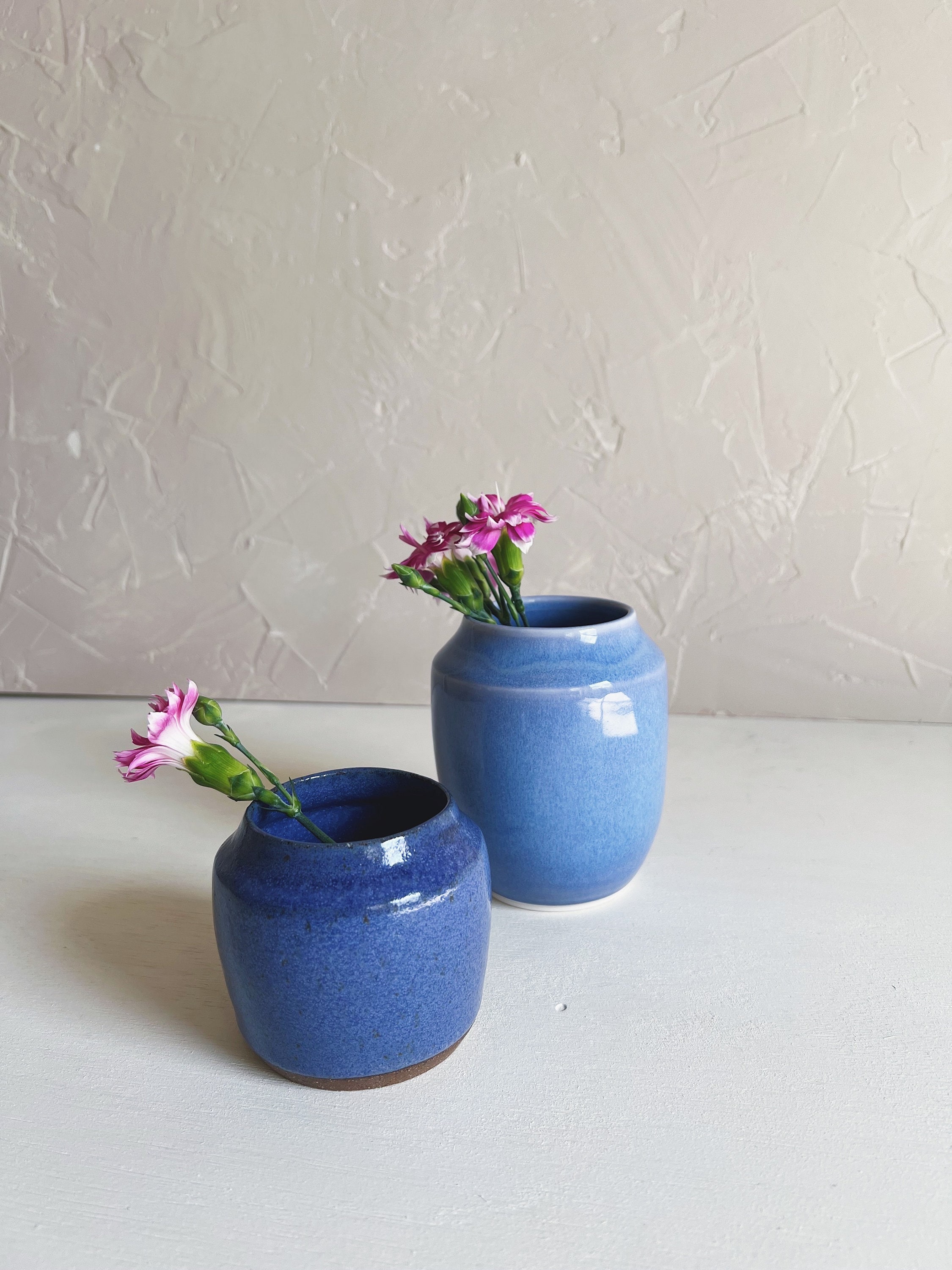 Blue Ceramic Bud Vase Handmade Stoneware Vase Ceramic Navy Blue Vase ...