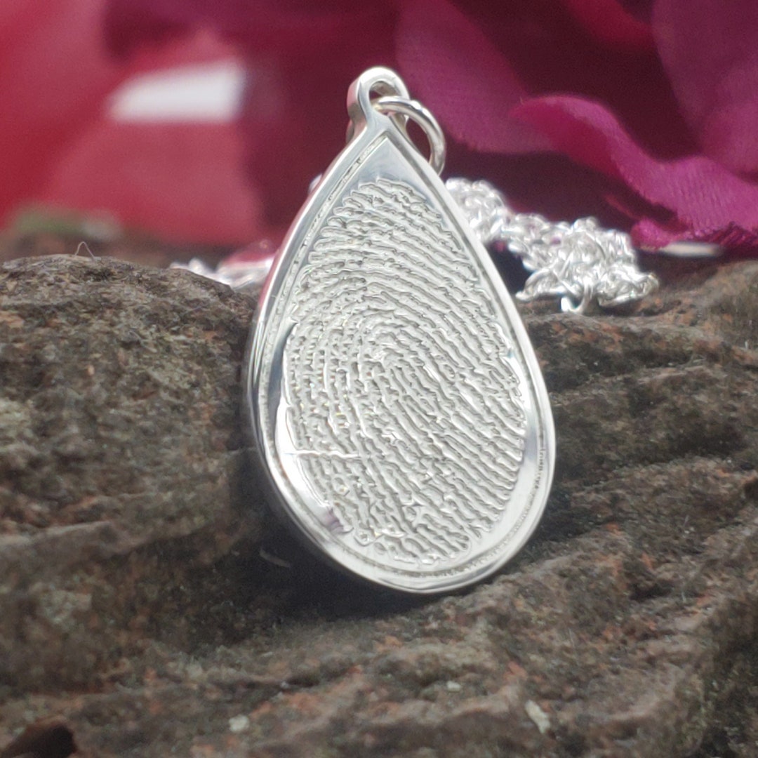 Sterling Silver Teardrop Memorial Pendant Sterling Silver With Memorial ...