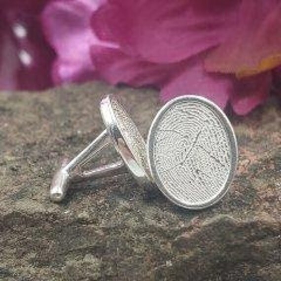 Sterling Silver Fingerprint Memorial Cufflinks - Etsy