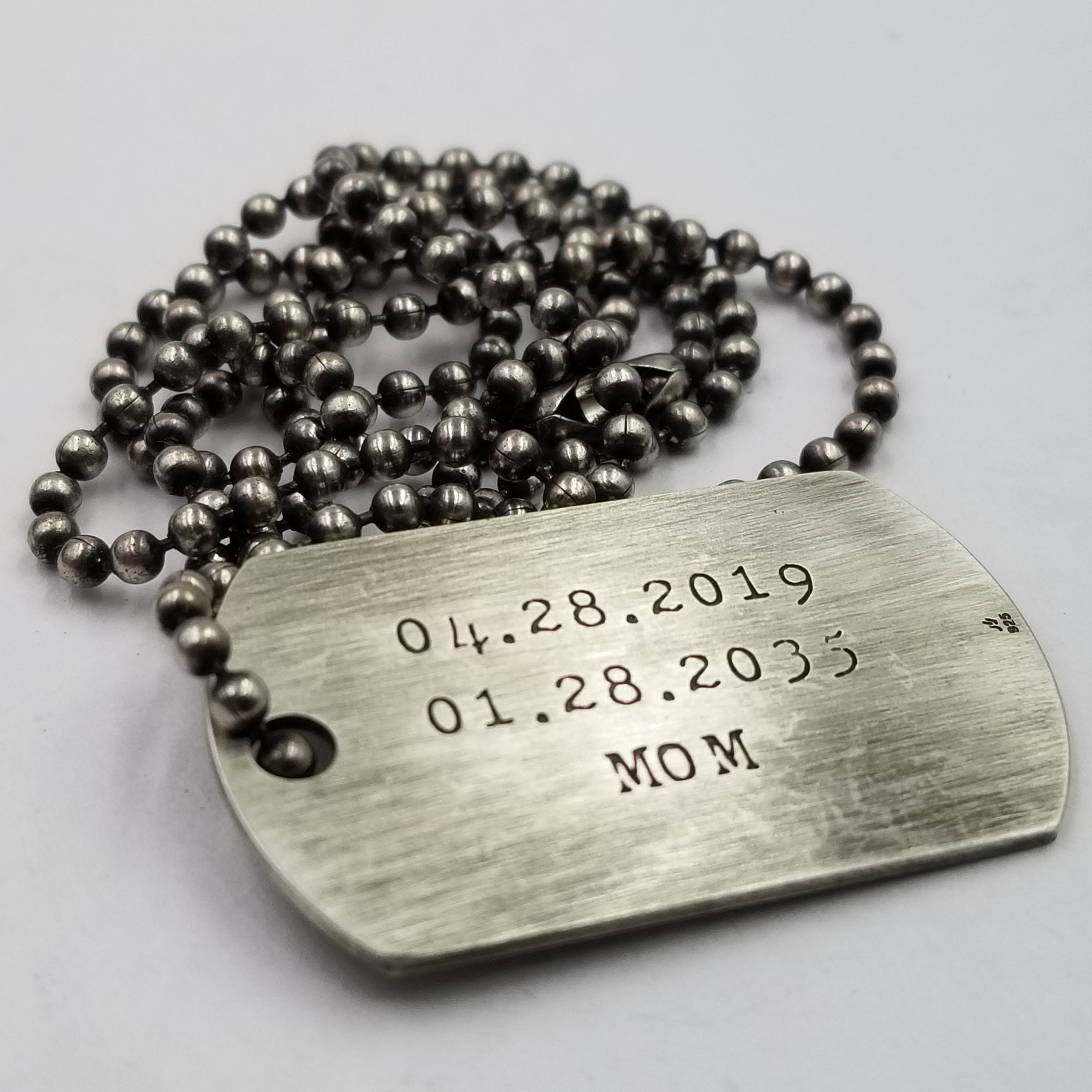 Dog Tag Fingerprint Necklace Sterling Silver or Brass | Etsy
