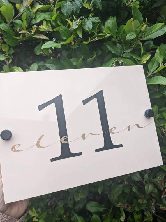 Modern Bespoke Custom Made House Door Number Plaque Acrylic | Etsy