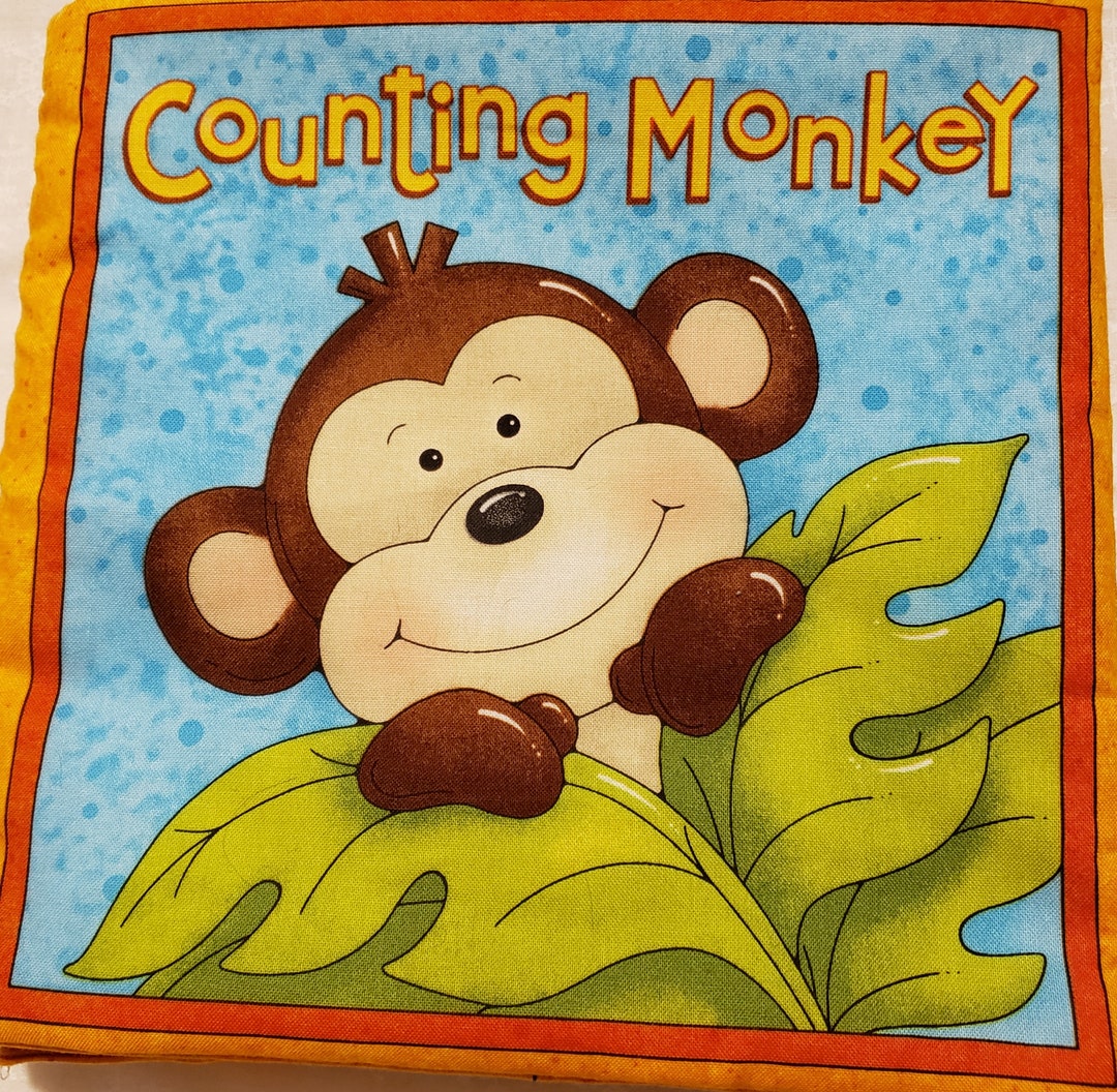 Counting Monkey Soft Fabric Baby Book Washable Teething Educational ...