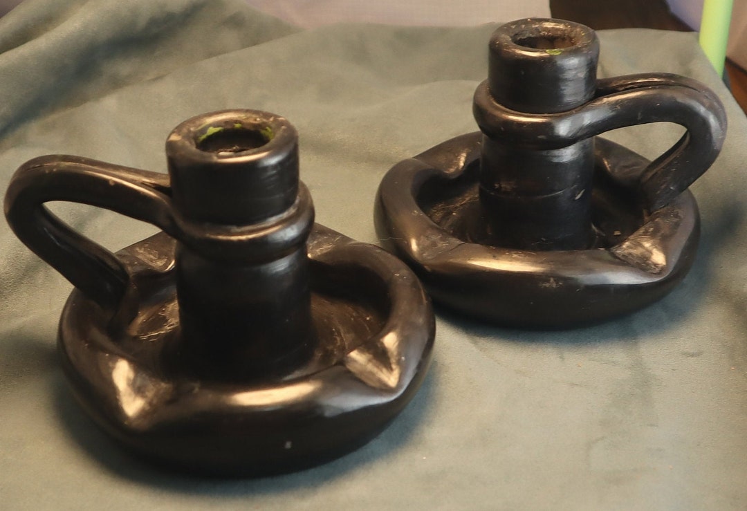 Vintage Mexican Lama Oaxaca Barro Candleholder Pair Candle Holders - Etsy