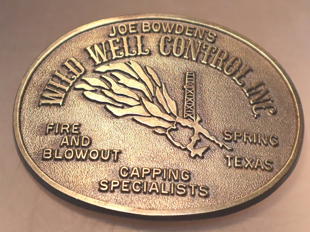 Vintage Bowden's Wild Well Control Oilfield Brass Buckle Spring Texas ...