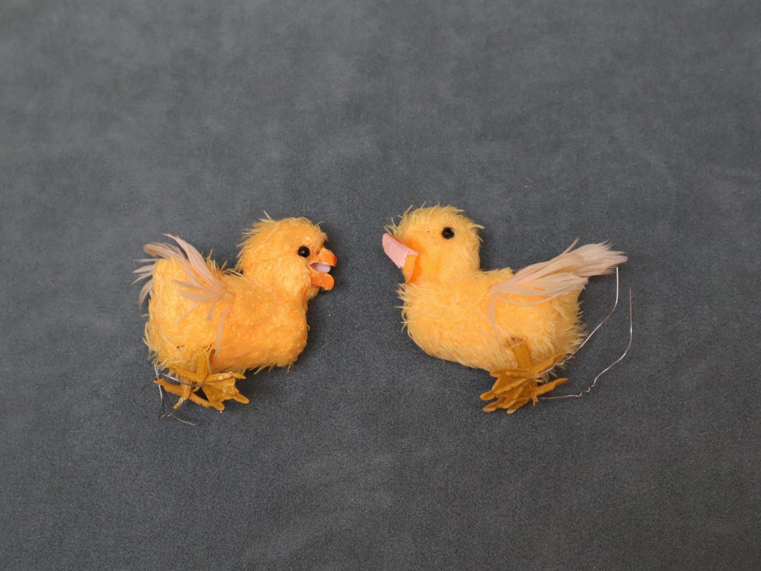 Vintage Easter Chenille Chicks Feathers Wire Tie Ons - Etsy