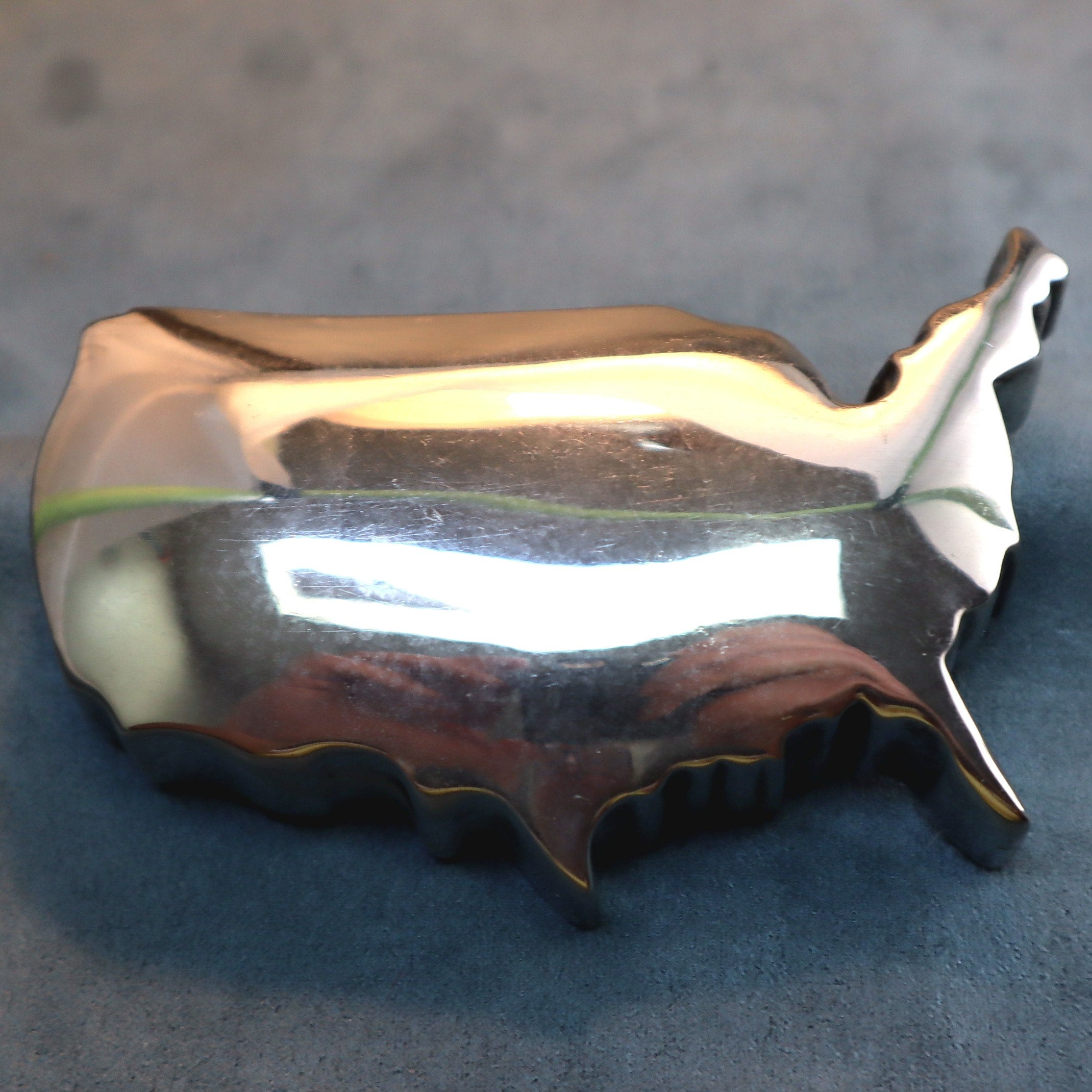 Silverplate United States Map Paperweight America Outline - Etsy