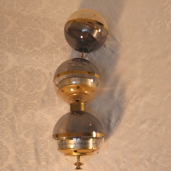 Triple Sputnik Weather Station Vertical Hanging Needs TLC | Etsy