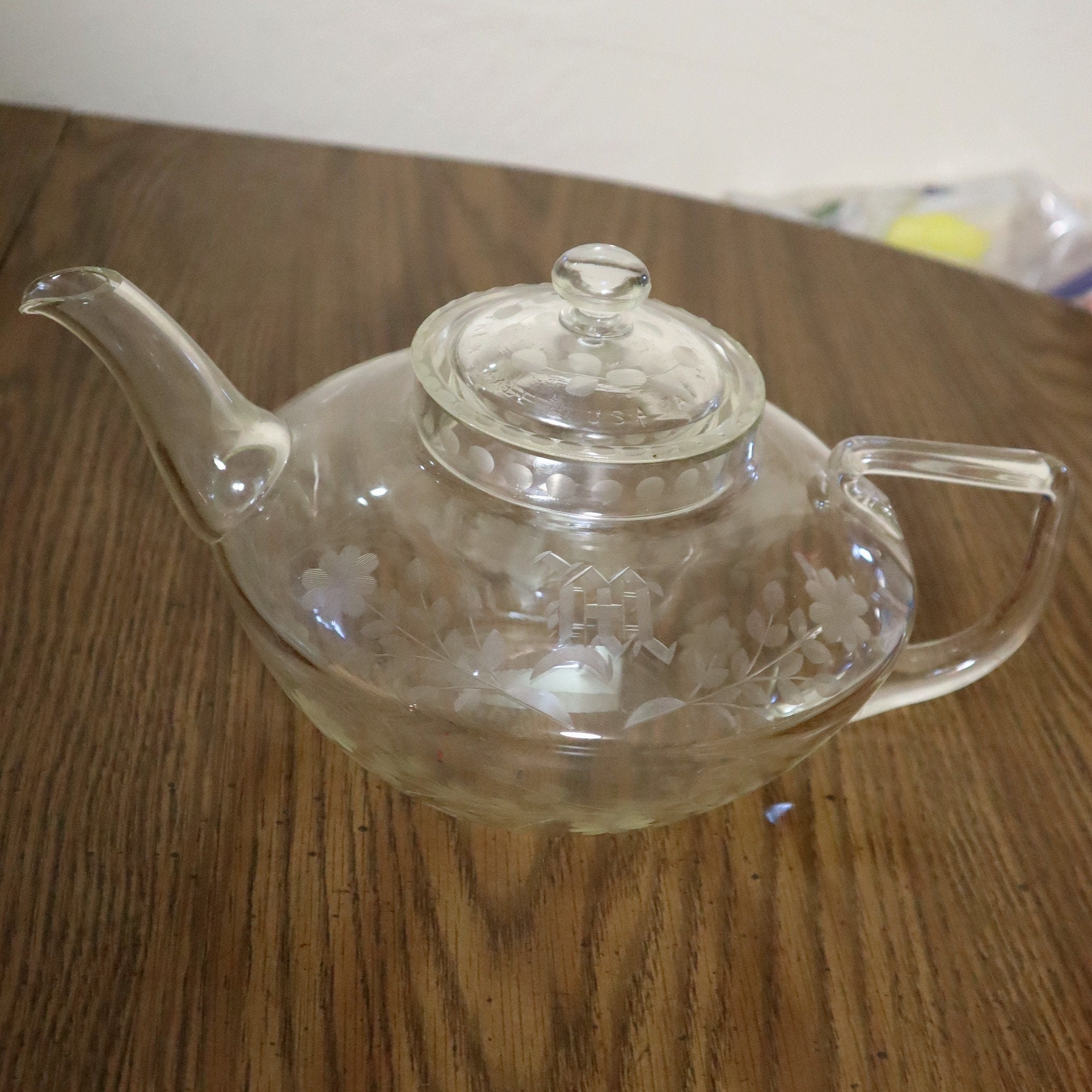 Vintage Pyrex Etched Teapot Frederick Carder Glass Rare - Etsy