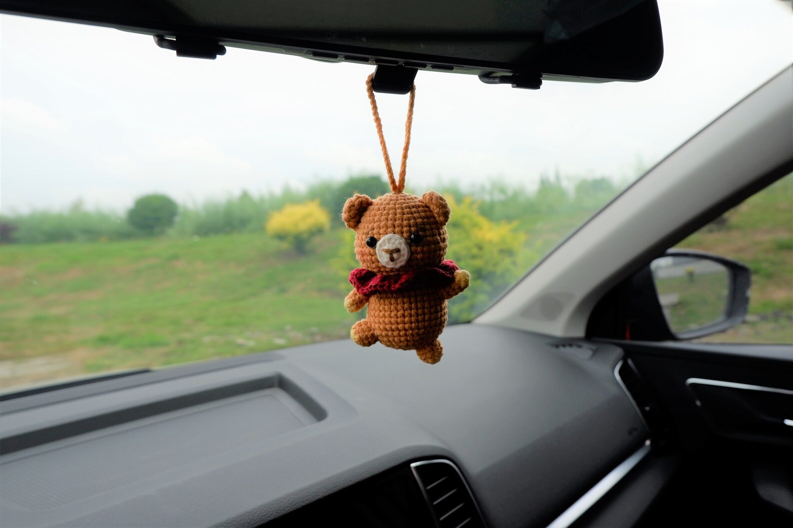 Crochet Dancing Bear Car Mirror Accessory, Anime Car Decor - Etsy
