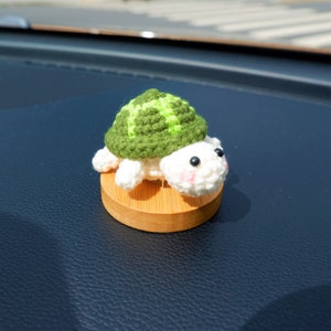 Crochet Turtle Car Dashboard Decor, Turtle Plush Car Dashboard ...
