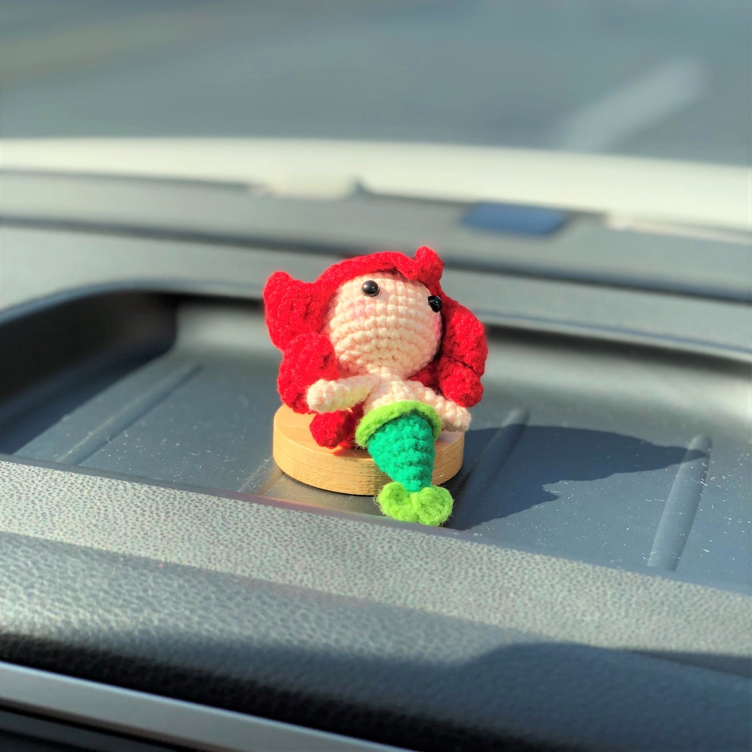 Crochet Little Mermaid Car Decor: Kawaii Car Dashboard Toy - Etsy