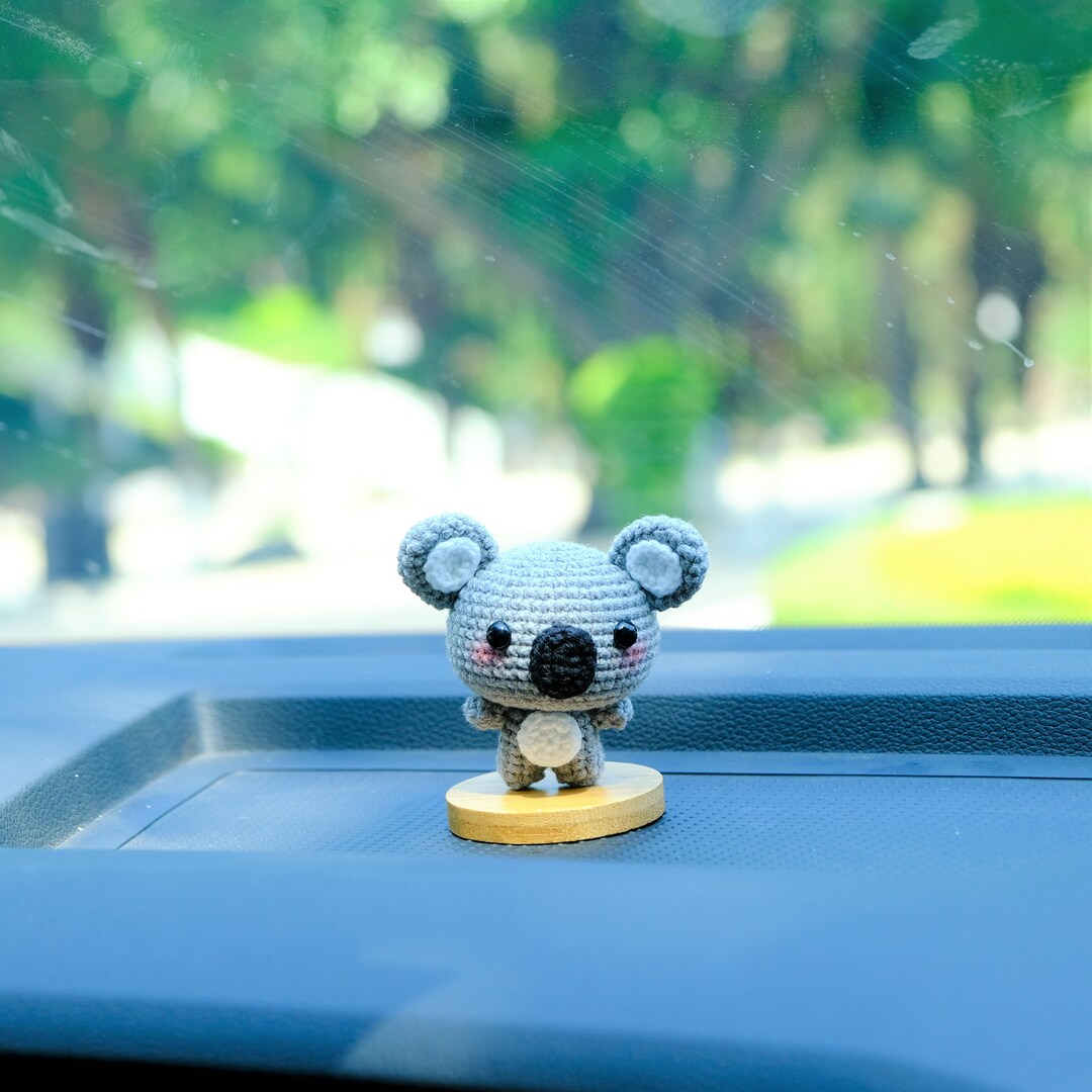 Crochet Koala Car Dashboard Decor, Anime Car Accessories, Cute Car ...