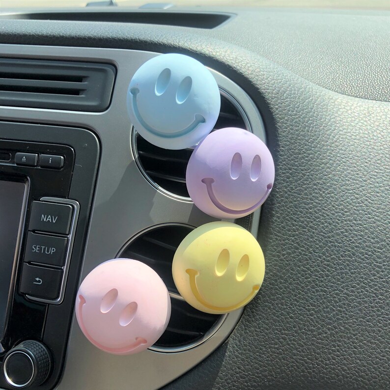 Pastel Smiley Face Car Air Freshener Vent Clip, Set of 2 - Etsy New Zealand