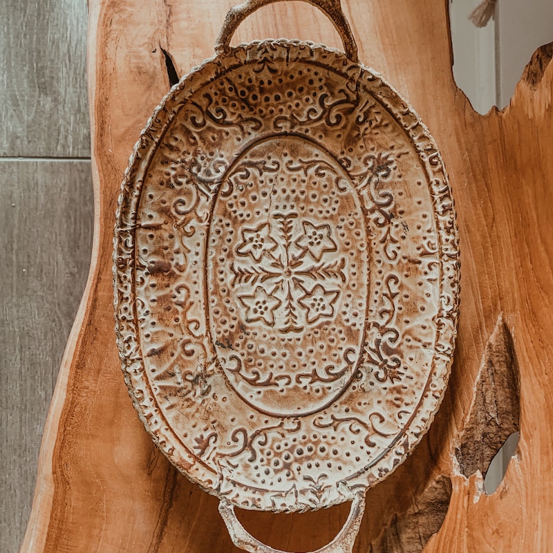 Rustic Metal Tray - Etsy