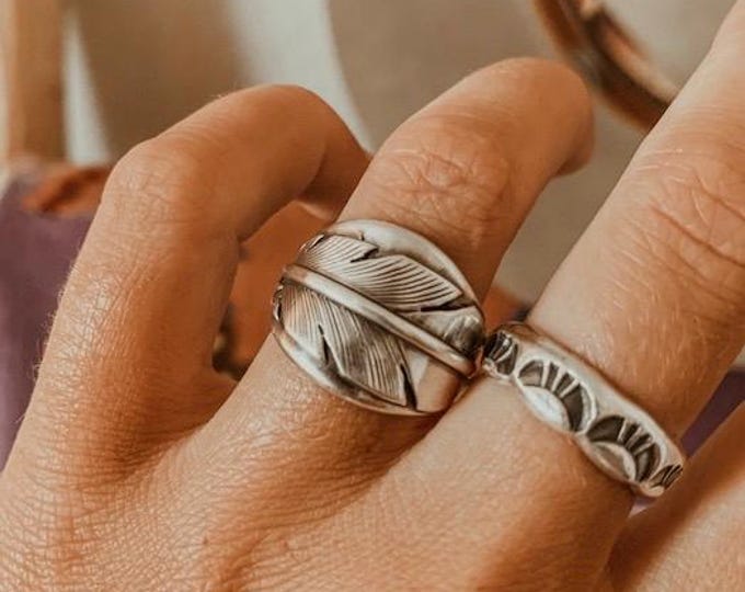 Lena Platero Navajo Sterling Silver Feather Ring,sterling Silver ...