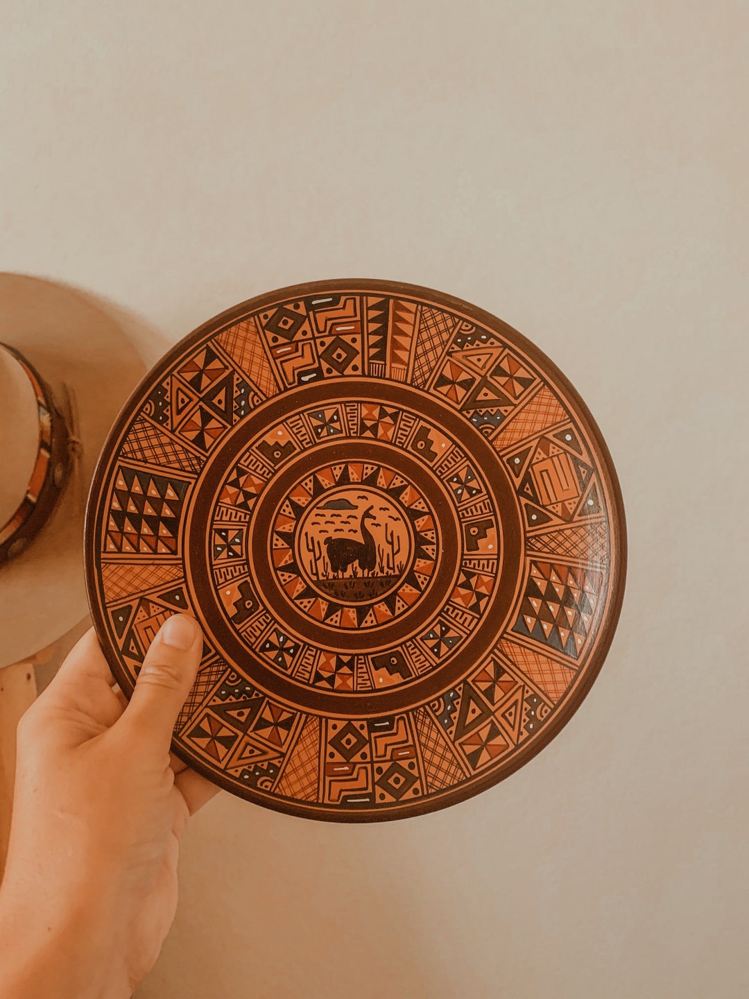 Vintage Peruvian Plate,peruvian,handmade Pottery,signed Pottery ...