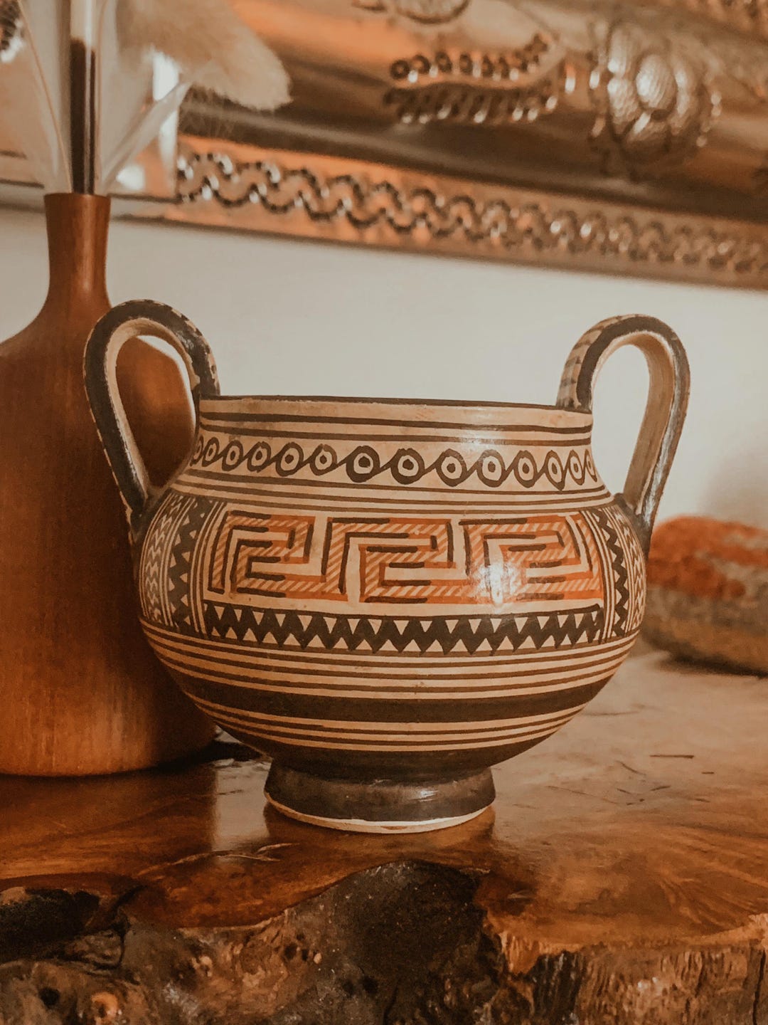 Vintage Handmade Vase,grecian Vase,greek Pottery,hand Painted Vase ...
