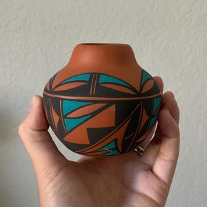 Vintage Native American Vase,handmade Pottery,orange Pot,native ...
