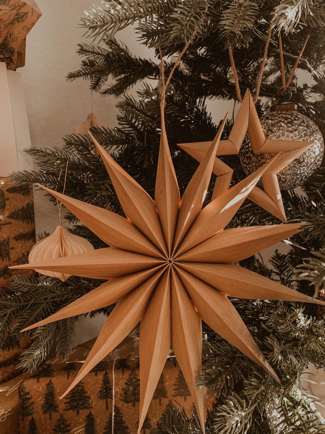 Handmade Paper Star Ornament,large Star Ornament,christmas Tree Decor ...