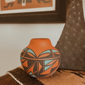 Vintage Native American Vase,handmade Pottery,orange Pot,native ...
