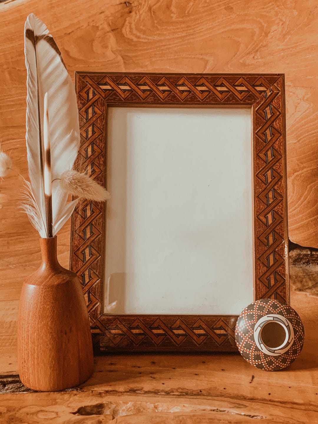 Vintage Inlay Wood Picture Frame,segmented Wooden Frame,wedding Frame ...