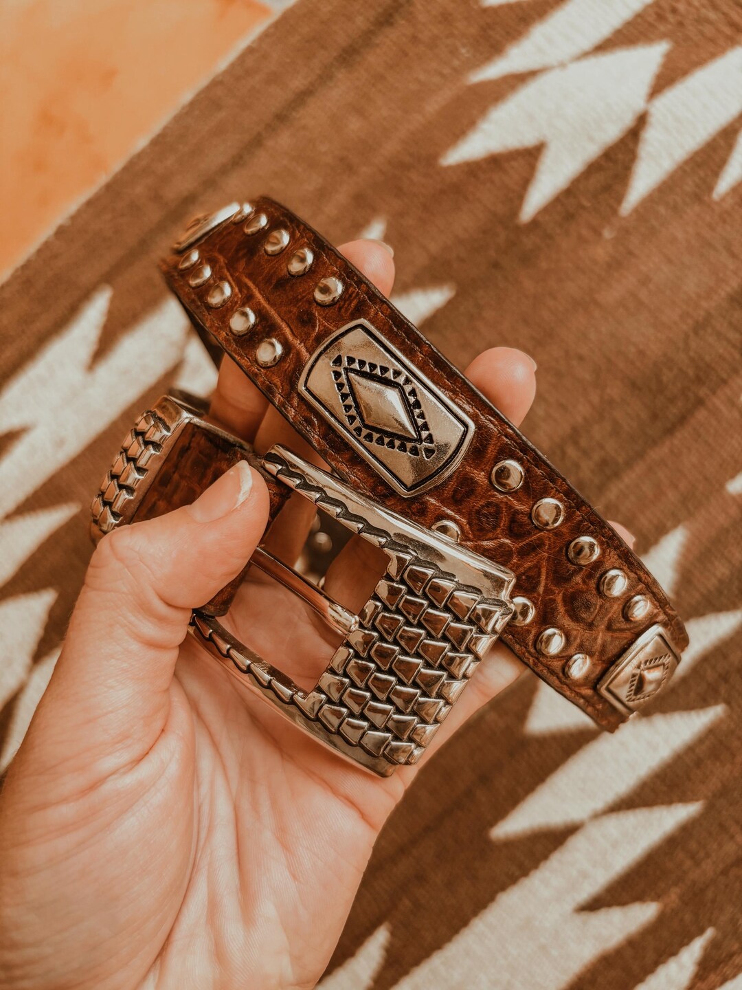 Vintage Concho Belt,southwestern Style,belt,concho,silver Belt,rodeo ...